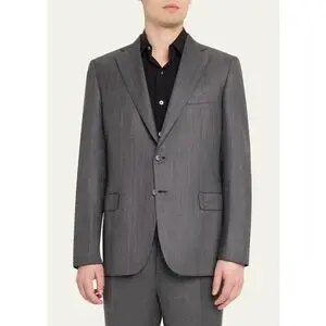 Brioni Tonal Herringbone Wool-silk Two-piece Suit
