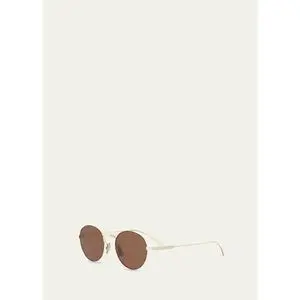 Celine 49mm Metal Round Sunglasses