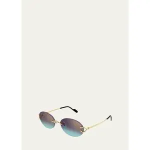Cartier Première De 55mm Oval Sunglasses - Gold