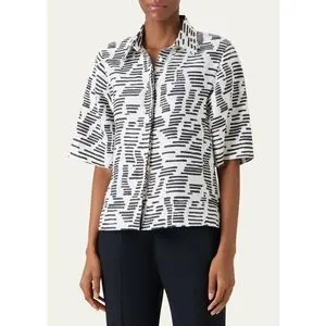 Akris Dance Movets Linen Toile Blouse