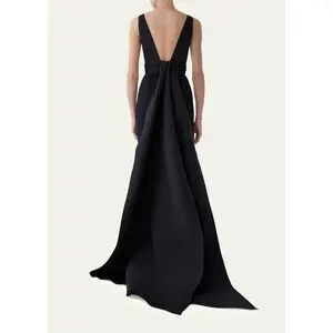 Carolina Herrera Sleeveless Silk Column Dress With Train
