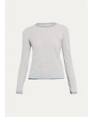 Majestic Filatures Cashmere Striped Knit Sweater - Gris Chine