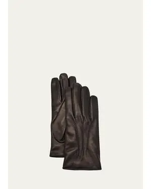 MARIO PORTOLANO Nappa Leather Gloves Black