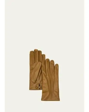 MARIO PORTOLANO Nappa Leather Gloves Brown