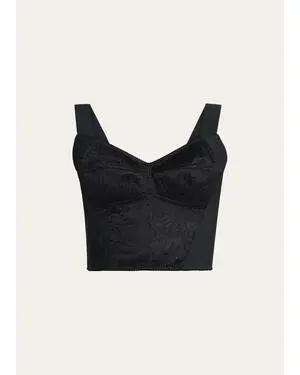Dolce & Gabbana Lace Jacquard Crop Bustier Top