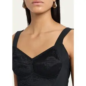 Dolce & Gabbana Lace Jacquard Crop Bustier Top