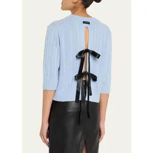 Marc Jacobs Open Back Bow Cable Sweater
