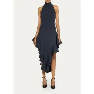 Alaïa Ruffle Pointed Sculpted Midi Skirt