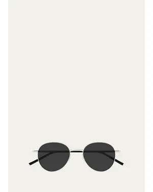 Saint Laurent Sl 865 Metal Round Sunglasses - Silver