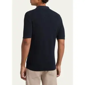 Zegna Premium Cotton Knit Johnny Collar Polo Shirt