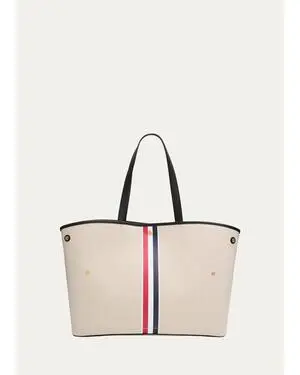 Thom Browne Tricolor-striped Canvas Tote Bag