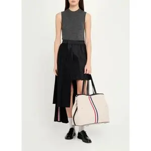 Thom Browne Tricolor-striped Canvas Tote Bag