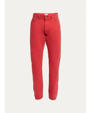 Versace Five-pocket Straight Jeans - Red