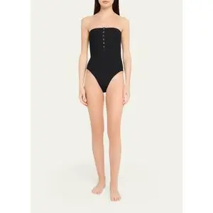 TOTEME Ribbed Strapless One-piece Swimsuit