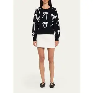 Marc Jacobs Bow Jacquard Crewneck Sweater