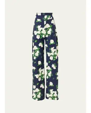 Carolina Herrera Diane High-rise Floral Wide-leg Pants