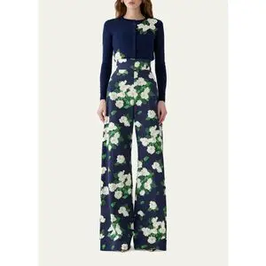 Carolina Herrera Diane High-rise Floral Wide-leg Pants