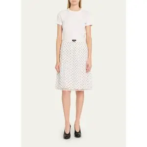 Marc Jacobs Polka-dot Layered Crinkle Chiffon Mini Skirt
