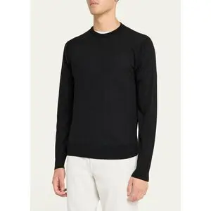 Fioroni Merino Wool Crewneck Sweater - Black