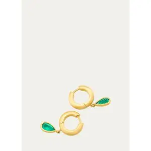 DARIUS 18k Yellow Gold Drop Hoop Earrings