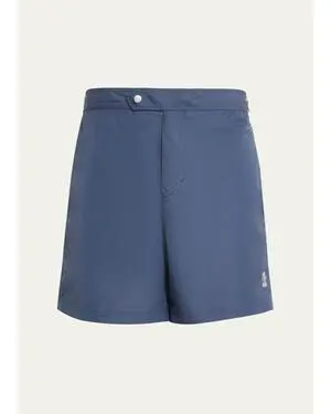 Brunello Cucinelli Tabbed-waistband Nylon Swim Shorts With Piping - Deni