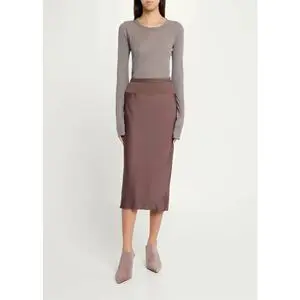 Rick Owens Satin Bias Midi-skirt - Grape