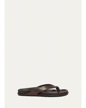 Jacquemus Les Tatanes Leather Thong Sandals - Dark Brown