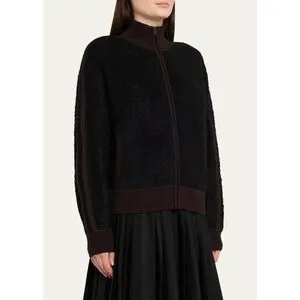 6397 Zip-up Bouclé Track Jacket