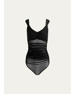Alice + Olivia Renee Sheer Mesh Bodysuit
