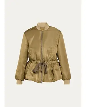 Cinq À Sept Valerina Peplum Bomber Jacket