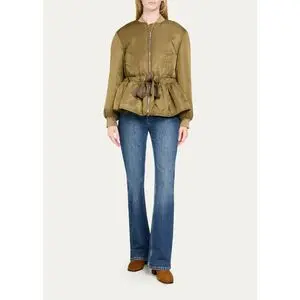 Cinq À Sept Valerina Peplum Bomber Jacket