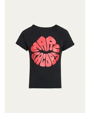 Marc Jacobs Marc Kiss Logo Shrunken T-shirt - Black Mult
