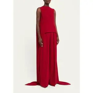 Michael Kors Opera Draped Wool Crepe Blouse