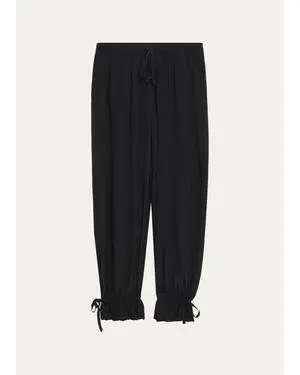 Ciao Lucia Pauli Silk Embroidered Pants - Black