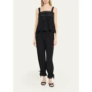 Ciao Lucia Pauli Silk Embroidered Pants