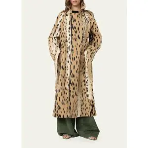 Diane Von Furstenberg Kamirah Belted Animal-print Trench Coat