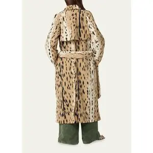 Diane Von Furstenberg Kamirah Belted Animal-print Trench Coat