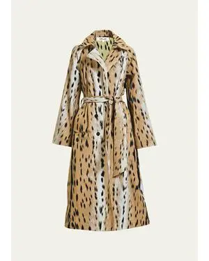 Diane Von Furstenberg Kamirah Belted Animal-print Trench Coat - Leopard