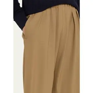 Maria Mcmanus Pleated Wide-leg Crop Pull-on Trousers
