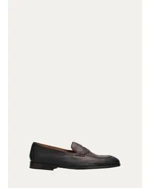 DOUCAL'S Stresa Deerskin Leather Penny Loafers