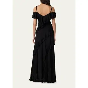 Diane Von Furstenberg Sofia Ruffle Cold-shoulder Maxi Dress