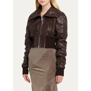 Rick Owens Dracuflight Leather Zip-up Bomber Jacket