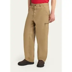 Moncler Gabardine Straight-leg Pants - Brown
