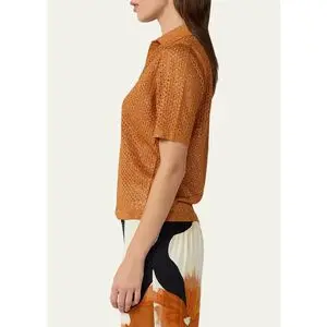 Diane Von Furstenberg Maren Shimmer Mesh Knit Sweater