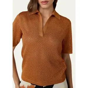 Diane Von Furstenberg Maren Shimmer Mesh Knit Sweater