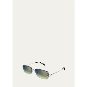 Cartier Ct0550s-008 Metal Rectangle Sunglasses