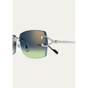 Cartier Ct0550s-008 Metal Rectangle Sunglasses