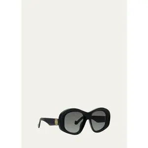 Loewe Anagram 51mm Beveled Acetate Pentagon Sunglasses