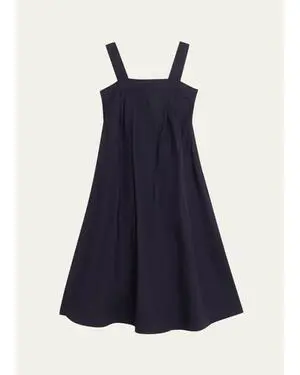 3.1 Phillip Lim Square-neck Cotton Midi Dress - Midnight