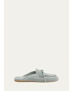 Miu Miu Sabot Suede Moccasin Mules - Linfa